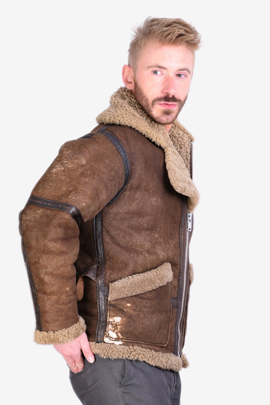 Shearling Jacket Mens Vintage - Sheepskin Jackets & Coats