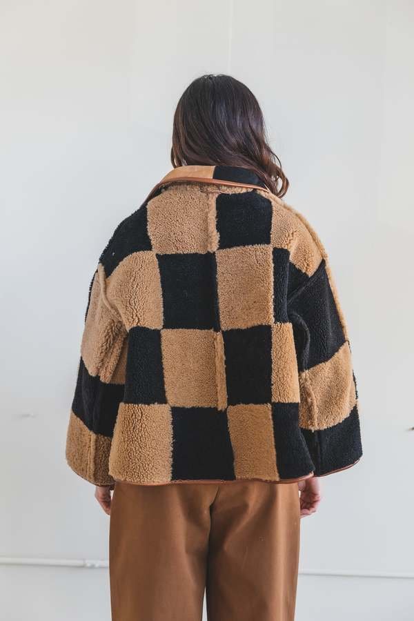 Checkered Sheepskin Jacket