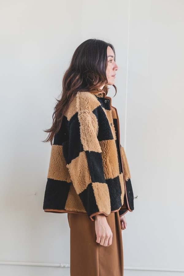 Checkered Sheepskin Jacket
